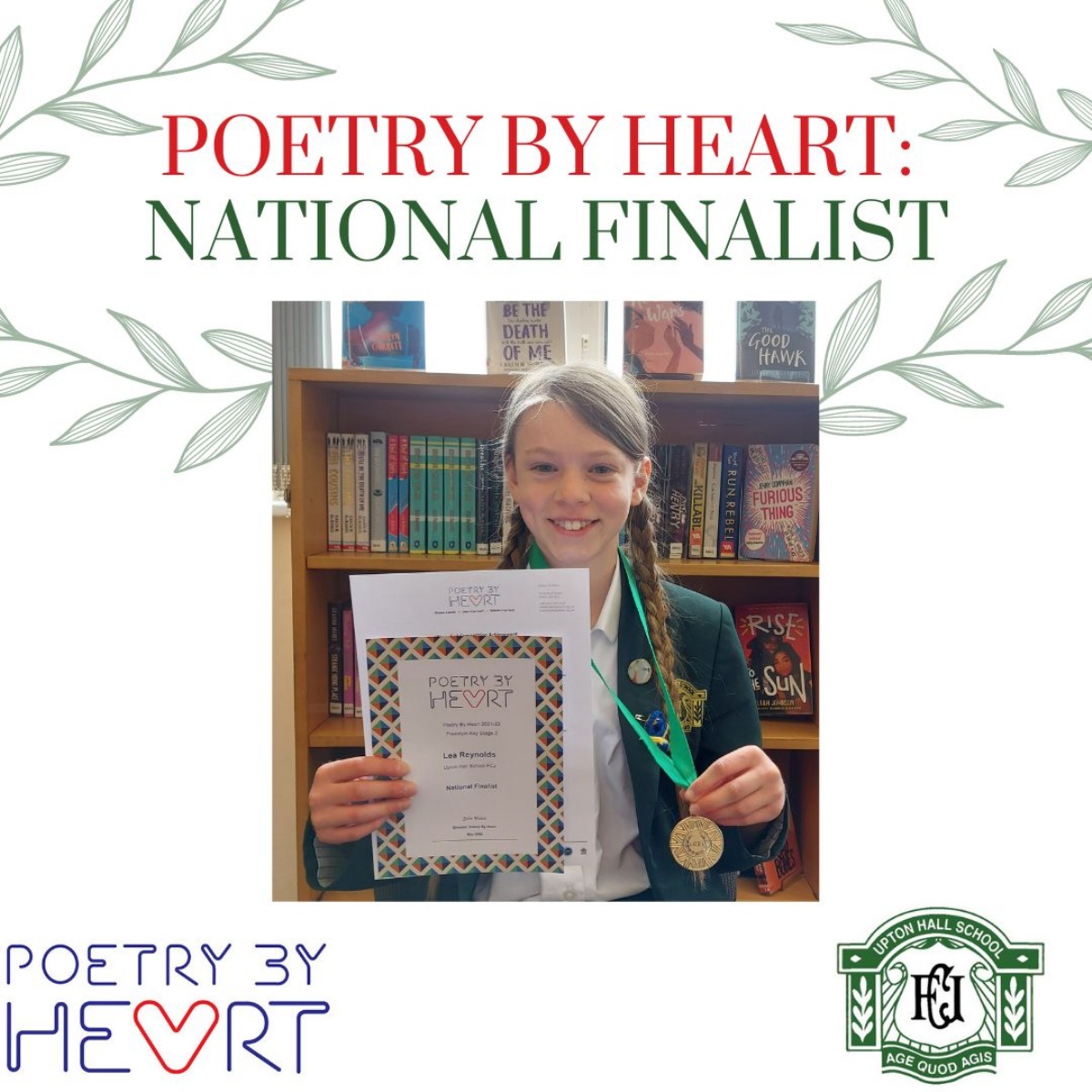 Upton Hall School - Lea Reynolds: Poetry by Heart National Finalist